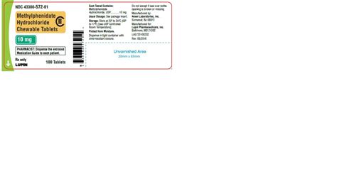 Methylphenidate Chewable Tablets Package Insert