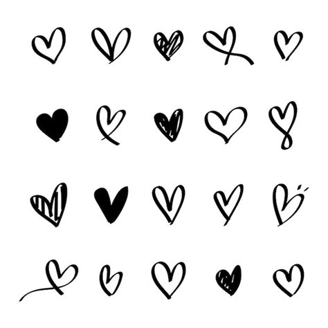 Free Vector Collection Of Illustrated Heart Icons