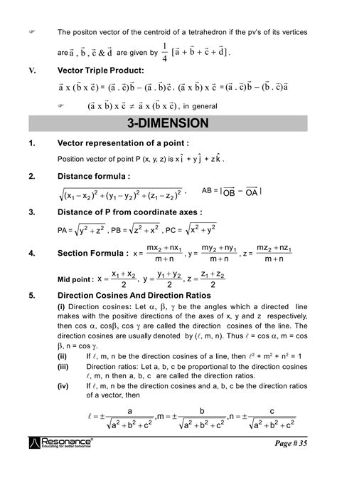 Maths Jee Formulas Pdf