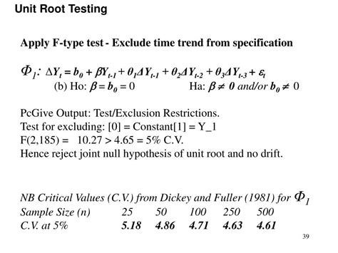 Ppt Unit Root Tests Methods And Problems Powerpoint Presentation Free Download Id 794554