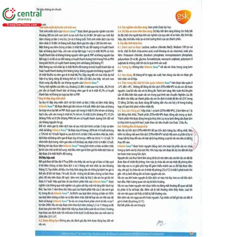 Vaccine 6 Trong 1 Infanrix Hexa Của Nước Bỉ Thông Tin Kê Toa