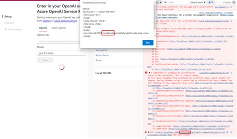 [always] unable to run sample app [simple chat summary] cause front