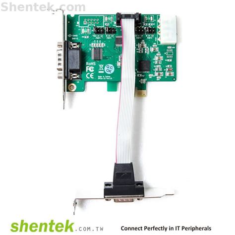 Shentek Serial Rs232 2 Port Pcie Card 5v 12v Power Selectable High