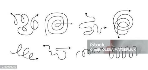 소용돌이와 고리가 있는 간단한 검은색 화살표 낙서 낙서 요소 화살표 방향 표시 벡터 요소 개체 그룹에 대한 스톡 벡터 아트 및 기타 이미지 Istock