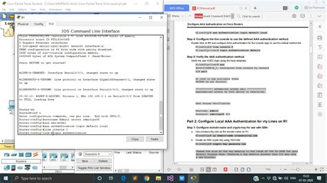 Prac22 Packet Tracer Configure Aaa Authentication On Cisco Routers Ty Bscit Youtube