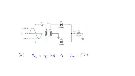 Determine The Voltage Waveforms Across Each Half Of The Secondary