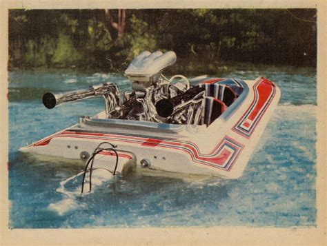 Old School Jet Boats Classic Colorful Lake Boats With Exposed V8