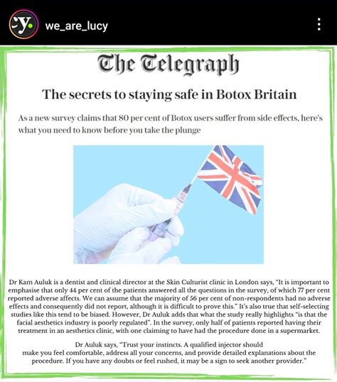 Lucy Dartford On Linkedin Botox Britain Telegraph Feature Pr