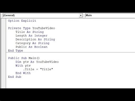 Using Type And Enum Statements In VBA YouTube
