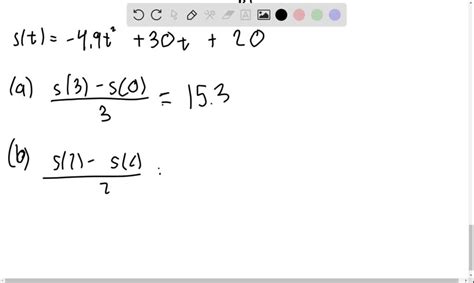 Solved Average Velocity The Position Of An Object Moving Vertically