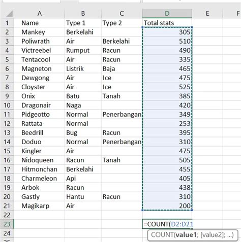 Belajar Excel 69 Fungsi Count Di Excel — Minarsih Tech
