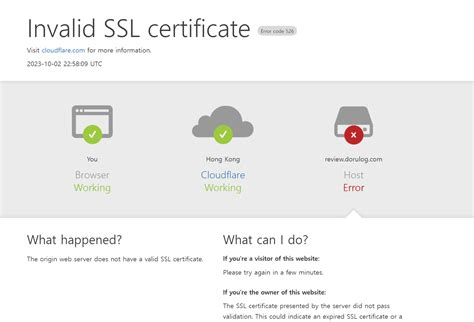 클라우드플레어cloudflare Ssl 설정 Strict Flexible 차이와 Invalid Ssl Certificate Dorulog