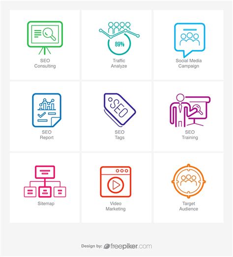 Freepiker Seo Line Icons V4 Vector Icons