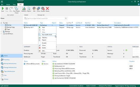 Performing Health Check And Repair For File Share Backup Files Veeam Backup Guide For Vsphere