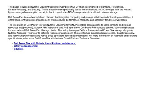 Dell Powerflex And Nutanix Cloud Platform Using Dell Powerflex With Nutanix Dell