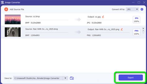 easiest methods to convert bmp to and png formats