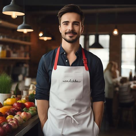 Premium Ai Image A Clean Blank White Chef Apron In A Vibra Chef