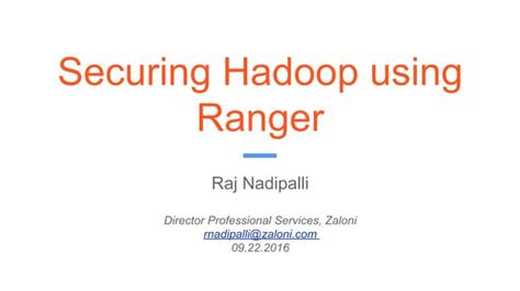 Security And Data Governance Using Apache Ranger And Apache Atlas