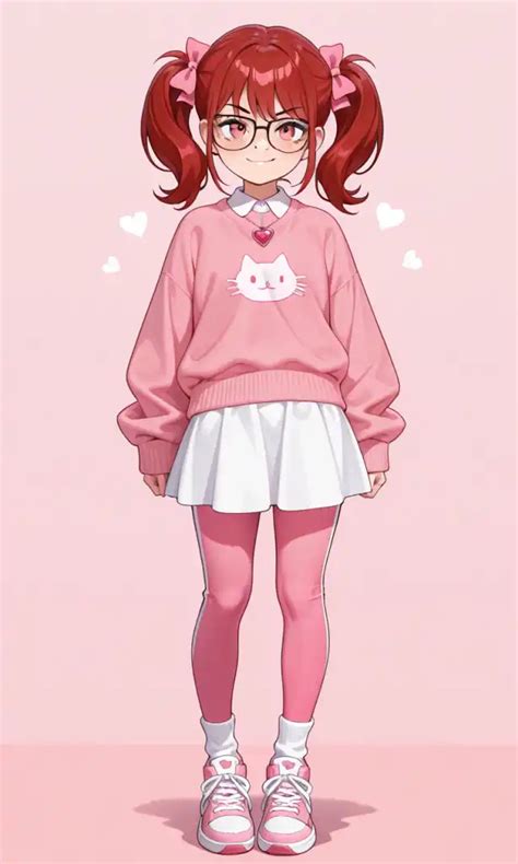 Chibi Girl In Pink Sweater Ai Art Pixai