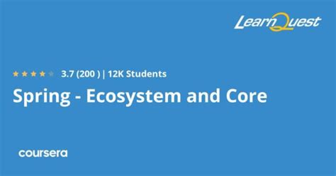 Spring Ecosystem And Core Coursya
