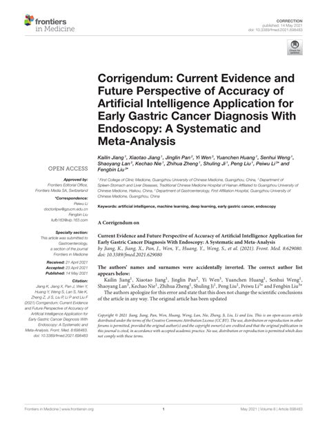 Pdf Corrigendum Current Evidence And Future Perspective Of Accuracy