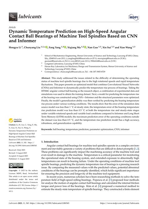 Pdf Dynamic Temperature Prediction On High Speed Angular Contact Ball