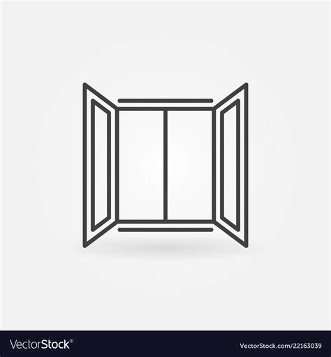 Open Window Outline Concept Simple Icon Royalty Free Vector