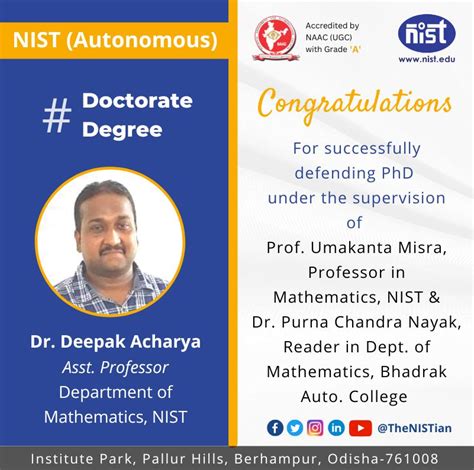 Nist University On Linkedin Nist Phd Nist Nist Nistberhampur