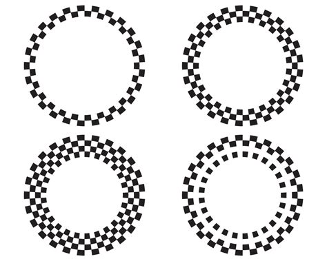Checkered Circle Frame Circle Frame With Checkerboard Geometric