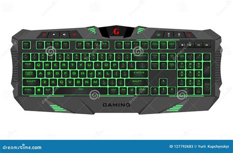 Gaming Keyboard With LED Backlit Stock Illustration Illustration Of Computer Neon