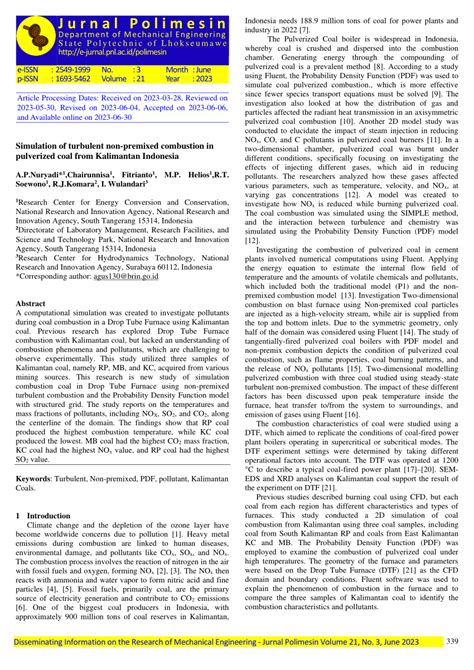 Pdf Simulation Of Turbulent Non Premixed Combustion In Pulverized