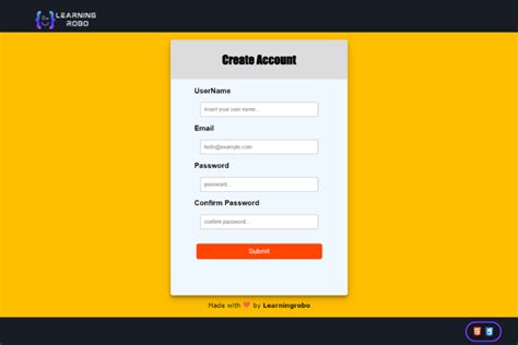Signup Form In HTML And CSS