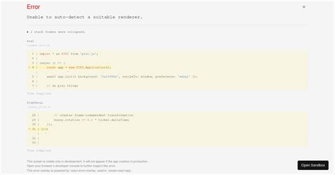 pixi js sandbox codesandbox