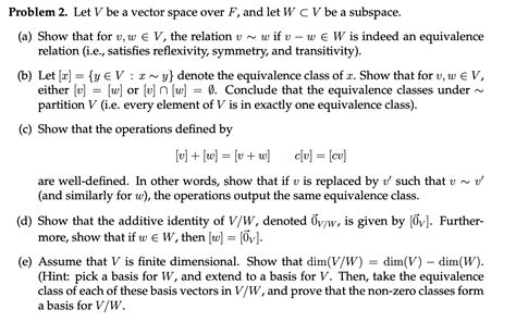 Solved Problem Let V Be A Vector Space Over F And Let Chegg