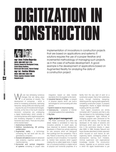 Pdf Digitization In Construction