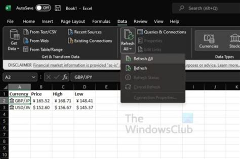 How To Get Real Time Currency Exchange Rates In Excel Sheet