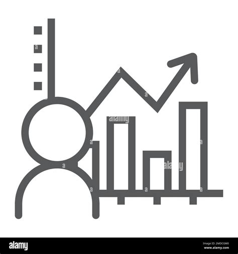 User Analysis Line Icon Data And Analytics Graph Sign Vector