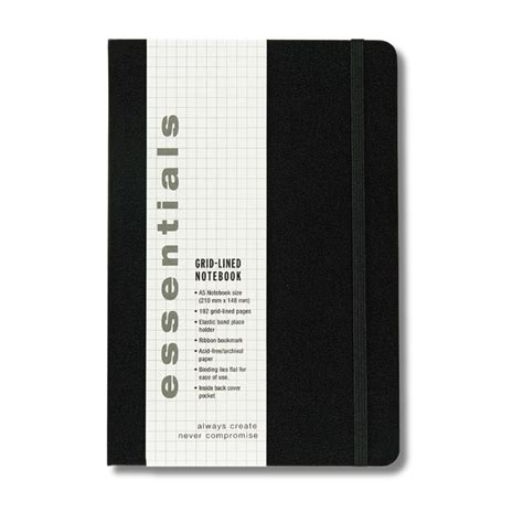 Essentials Grid Lined Notebook Large A5 Size Artemis Paper Company