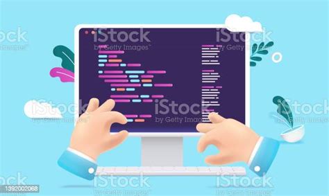 Developer Occupation Illustration Of Hans Writing Code And Programming
