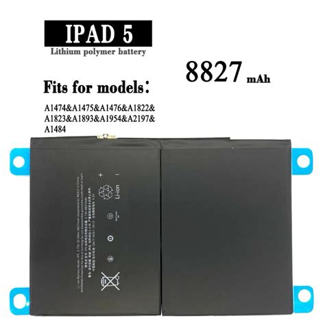ต้นฉบับ ipad air 1 ipad 5แบตเตอรี่สำหรับ a1474 a1475 a1476 a1822 a1823
