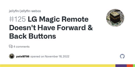 Lg Magic Remote Doesnt Have Forward And Back Buttons · Issue 125 · Jellyfinjellyfin Webos · Github