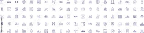 Geospatial Mapping Line Icons Signs Set Design Collection Of