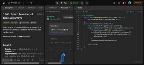 Sivashankar S On Linkedin 🚀 Solving “number Of Subarrays With K Odd Numbers” In Java 🚀 I Recently