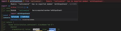 Module Nativewind Has No Exported Member WithExpoSnack Nativewind Next