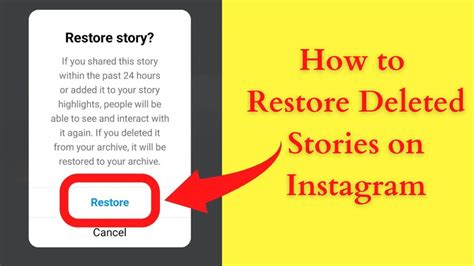 How To Restore Deleted Stories On Instagram 2023 Quick And Easy Youtube