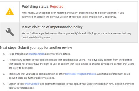 Violation Of Impersonation Policy And Im Getting The Message Stating