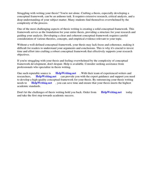 Example Conceptual Framework In Thesis Writing Pdf