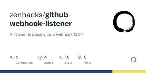 github zenhacks github webhook listener a listener to parse github