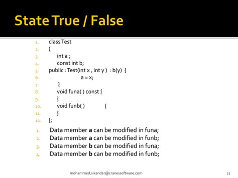 Static And Const Members Ppt