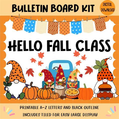Hello Fall Class Banner Letters And Border Fall Bulletin Board Tpt